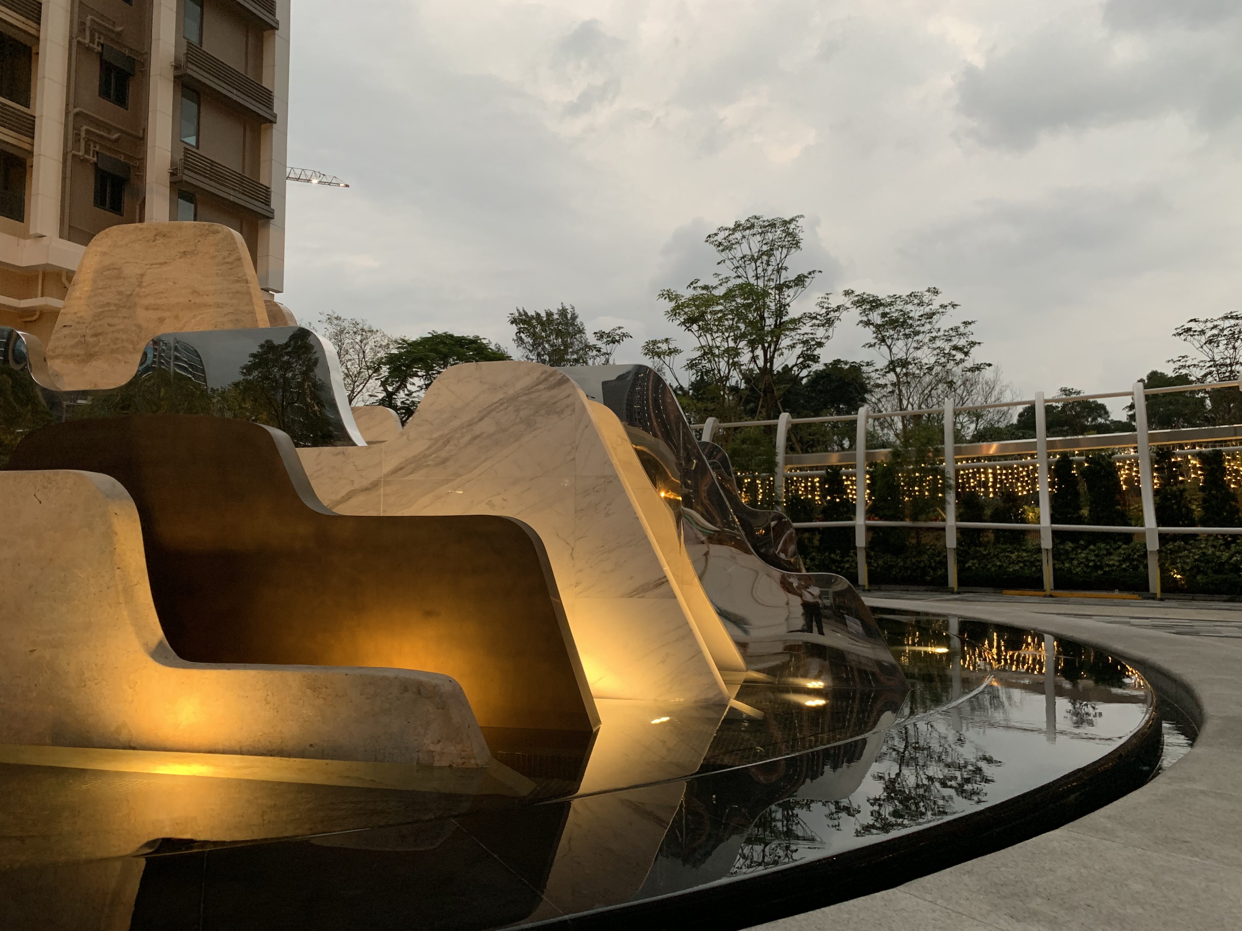 MOUNTAIN IN MOUNTAIN, Monumental Sculpture on water feature, 10 meter ...