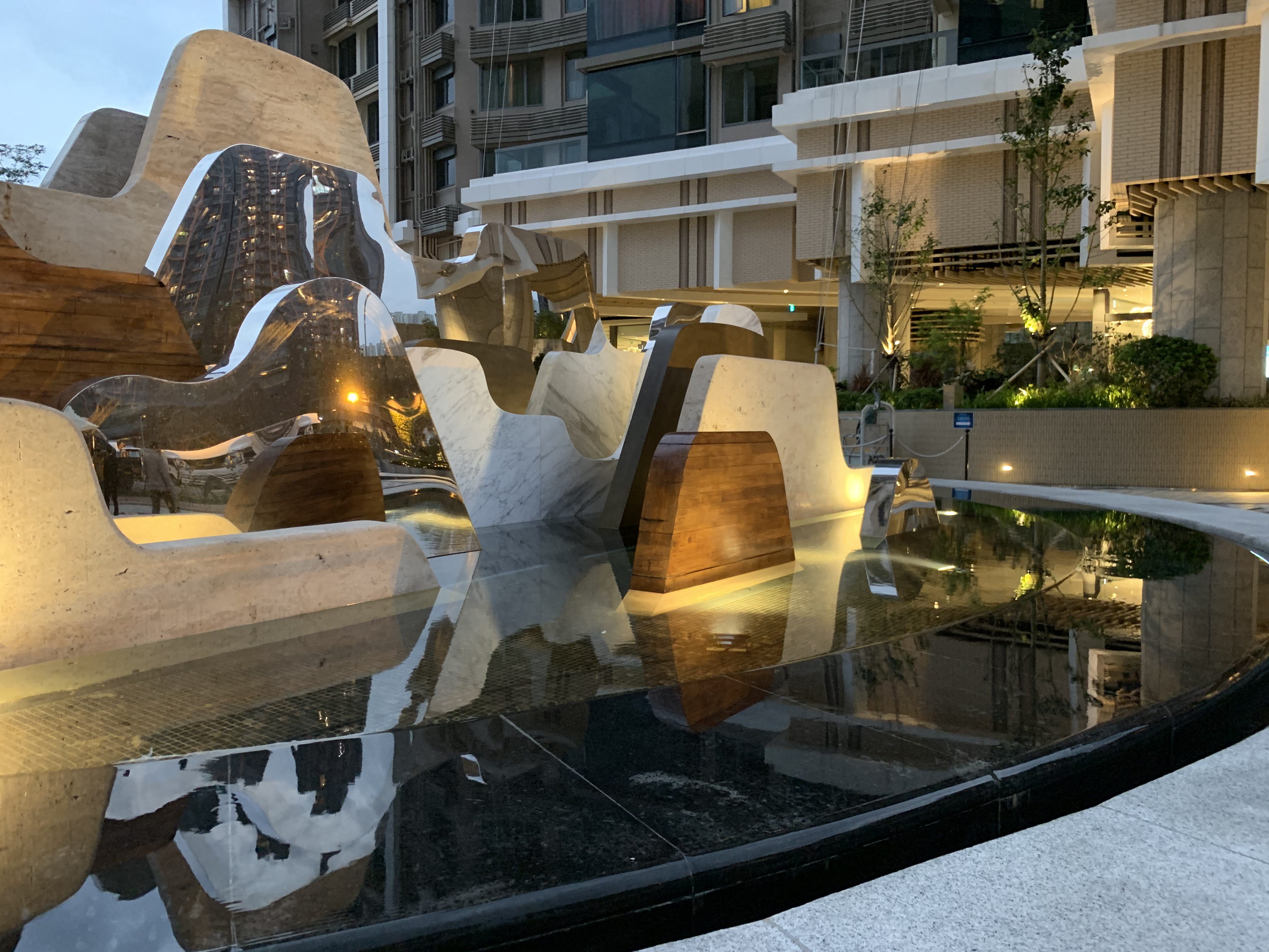 MOUNTAIN IN MOUNTAIN, Monumental Sculpture on water feature, 10 meter ...